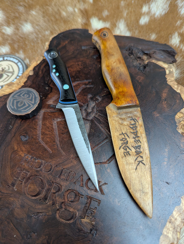 Fiddleback Forge Femme Fatale - Blackout Burlap - Tapered A2 Steel