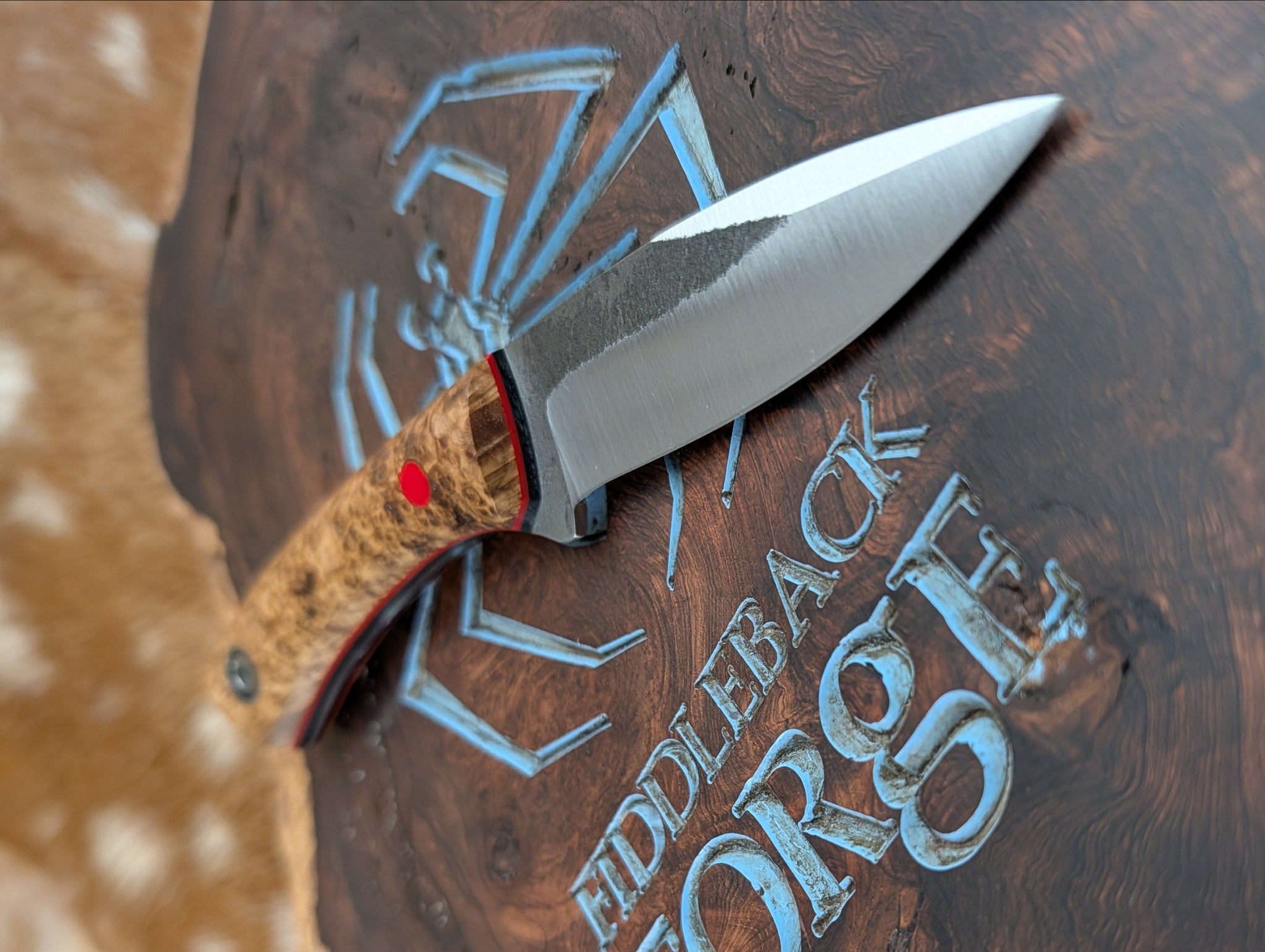 Fiddleback Forge Bushboot - Gorgeous Black Ash Burl - Tapered Magnacut