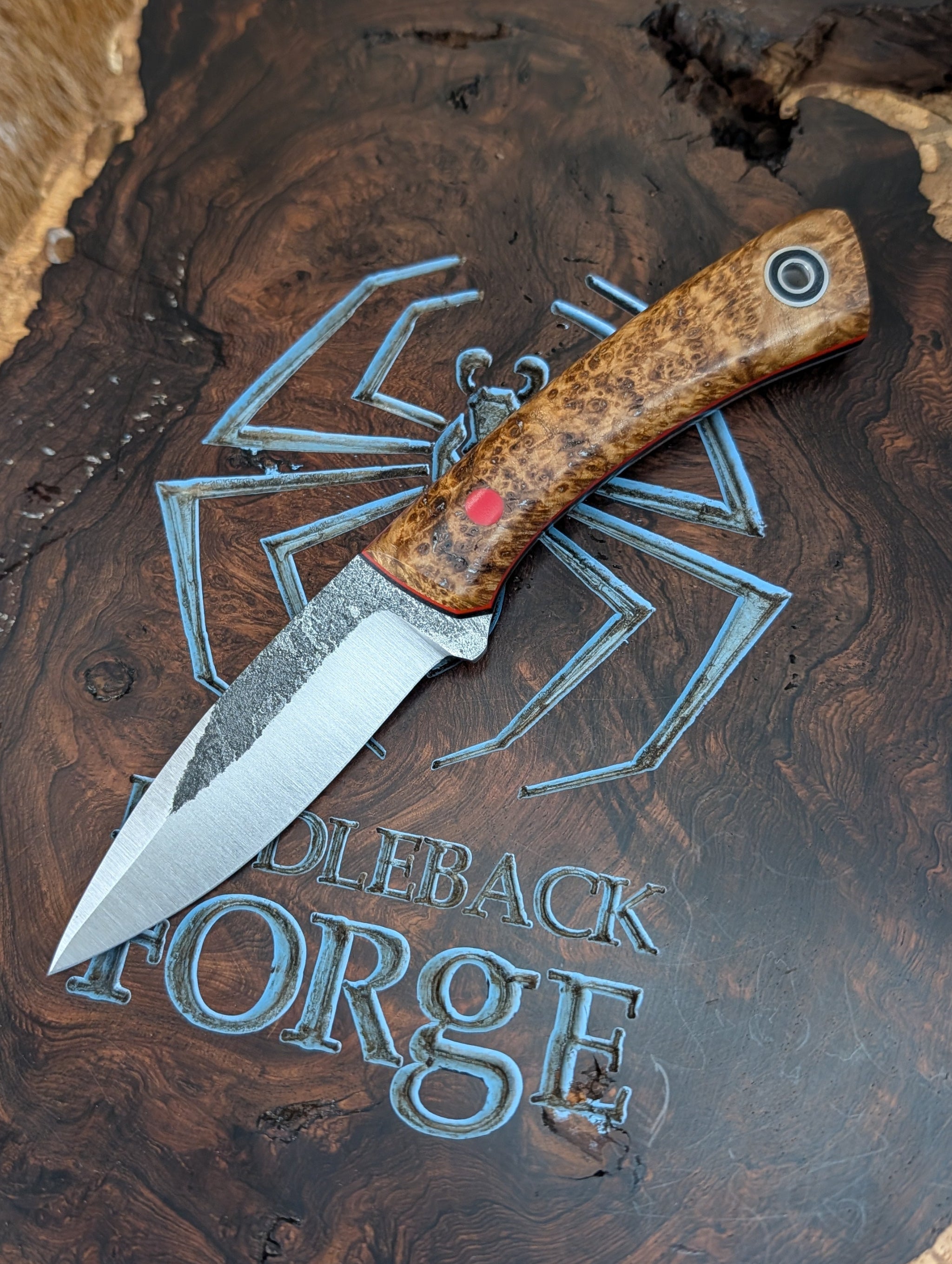 Fiddleback Forge Bushboot - Gorgeous Black Ash Burl - Tapered Magnacut